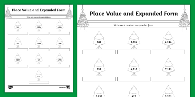 Expanded Form Worksheets | twinkl.com