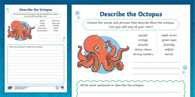 Describe the Octopus Writing Activity (teacher made)