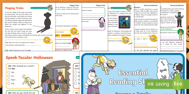 KS1 Spook-Tacular Halloween Focused Reading Skills Comprehension Pack