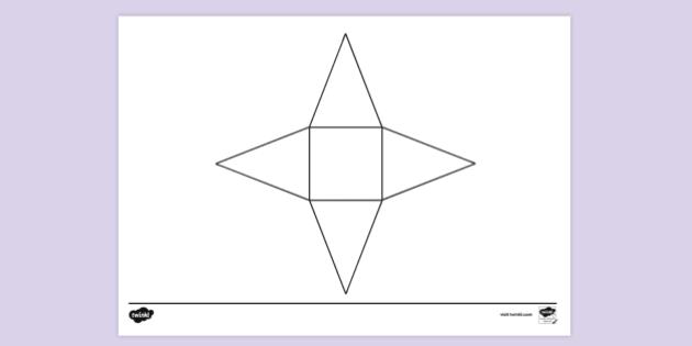 FREE! - Square Pyramid Net Colouring | Colouring Sheets