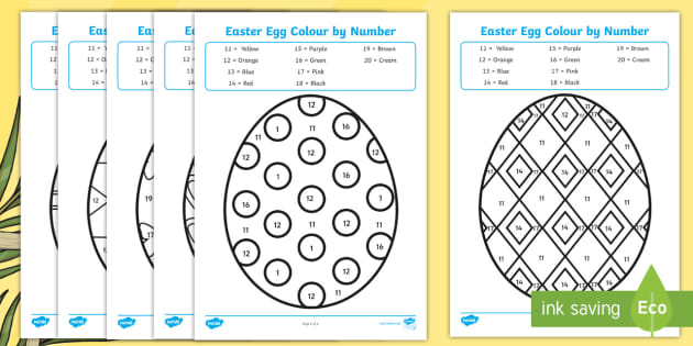Easter Colour By Number 11-20 (teacher made)