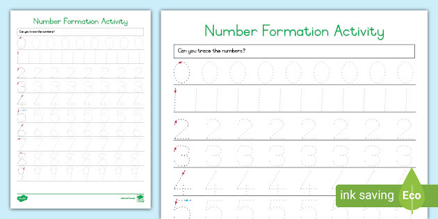 Number Tracing | Number formation 0-9 Activity
