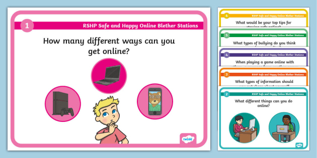 Staying Safe Blether Stations - Internet Safety | Twinkl
