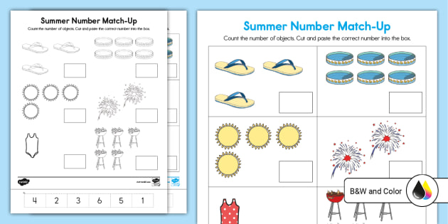 Summer Number Matching Activity | Math | Twinkl USA