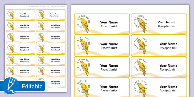 UAE Golden Falcon Hotel Role Play Receptionist Name Badge