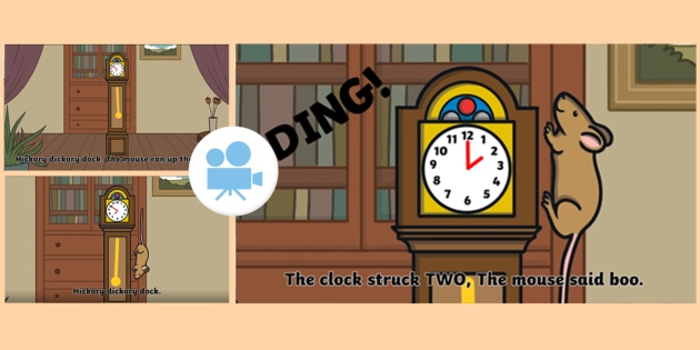 Hickory Dickory Dock Animated Nursery Rhyme | Twinkl Go!