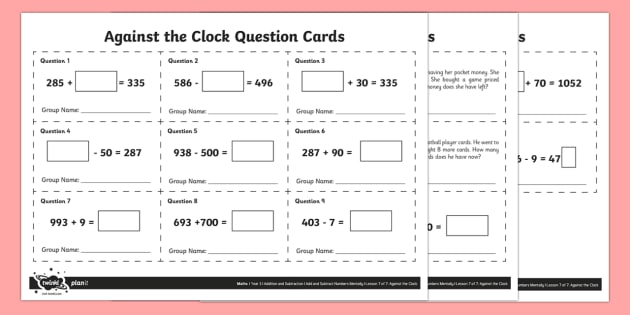 Adding and Subtracting Three-Digit Numbers and Ones, Tens and Hundreds