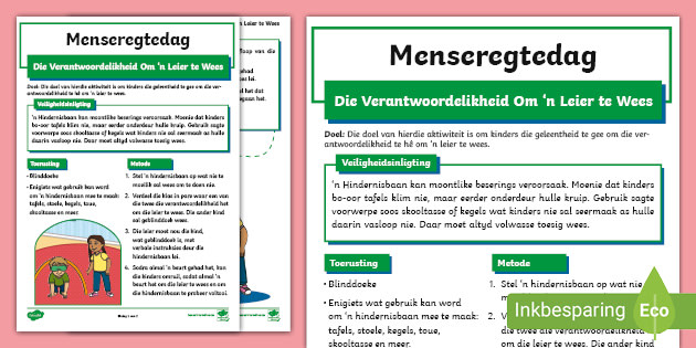 FREE! - Menseregtedag - Leier Aktiwiteit (teacher made)