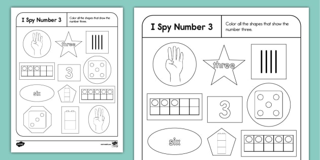 Number Sense I Spy Number 3 Activity (teacher made)