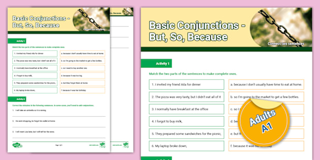 Conjunctions Activity Sheets | twinkl.co.uk