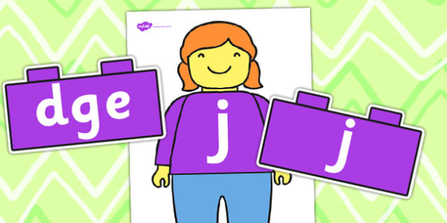 Toy Person j Sound Family Building Brick Cut Outs - sounds