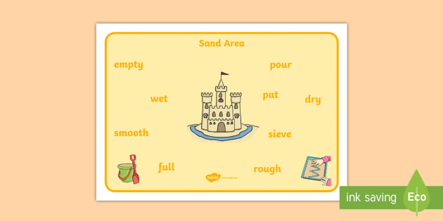Sand Area Word Mat - Art Instructions Word Mat