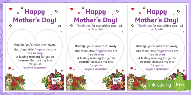 Mother's Day Fingerprint Card