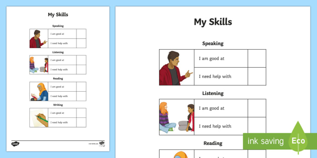 My Skills Tick List Worksheet / Worksheet - Key Stage 4 Entry Level