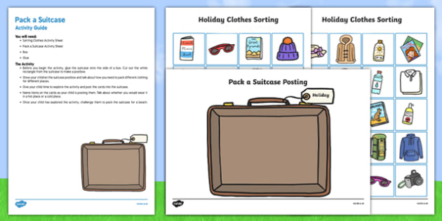 Pack a Suitcase Posting Busy Bag Resource Pack for Parents