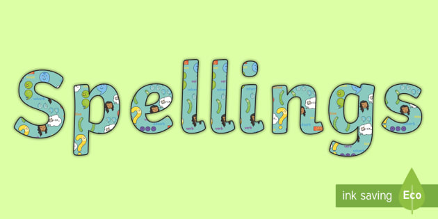 Spellings Title Display Lettering