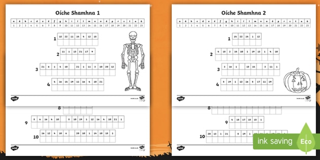 Oíche Shamhna, Bris an Cód Worksheet / Worksheets Gaeilge