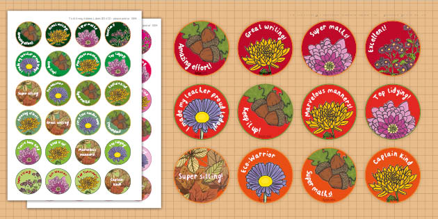 Autumn Flowers Reward Stickers | Resources | Twinkl