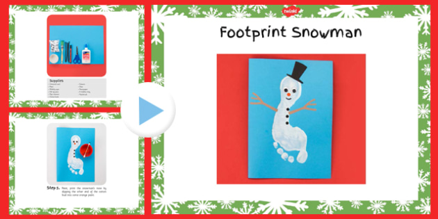 Footprint Snowman Craft Instructions PowerPoint
