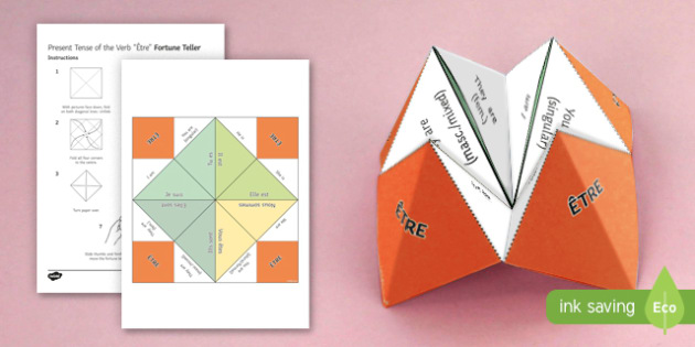 Être Present Tense Fortune Teller French (teacher made)