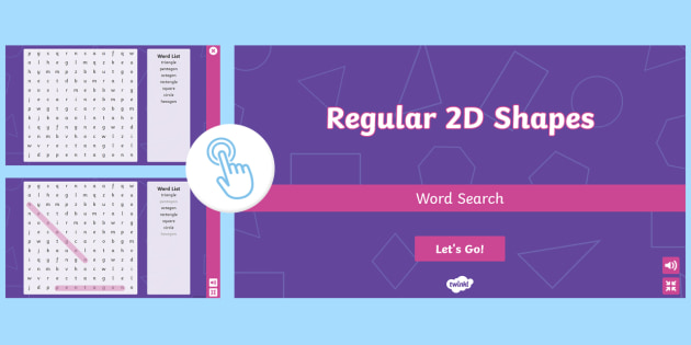 Interactive Regular 2D Shapes Word Search | Twinkl Go!