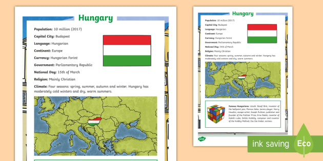 Hungary Fact File (teacher made)