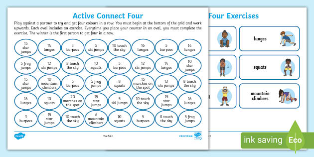 KS1 Active Connect Four Game - Twinkl - PE (teacher made)