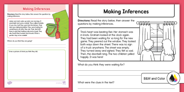Inference Worksheet Reading Comprehension 2nd Grade Reading