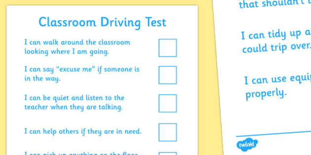 FREE! - Classroom Driving Test (teacher made)