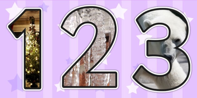 FREE! - Winter Themed A4 Photo Display Numbers