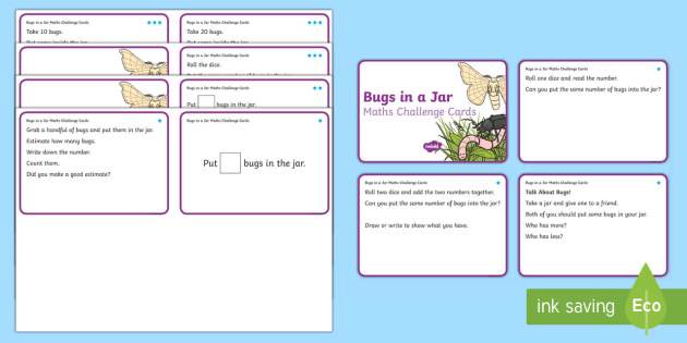 Bugs in a Jar Differentiated Maths Challenge Cards