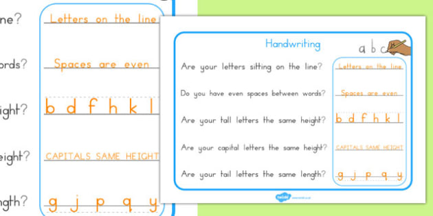 Handwriting Reminder Sheets
