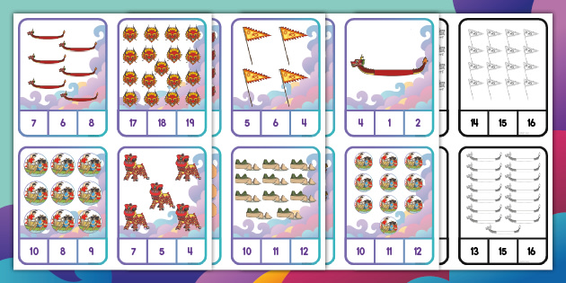 Dragon Boat Festival Counting Clip Cards (teacher made)