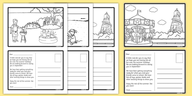 EYFS Summer Holiday Transition Postcards - End of School Year Summer