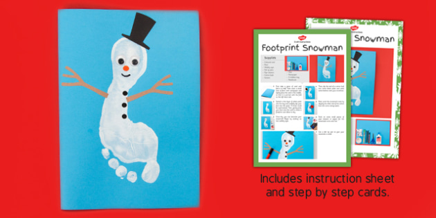 Footprint Snowman Craft Instructions | Christmas Crafts