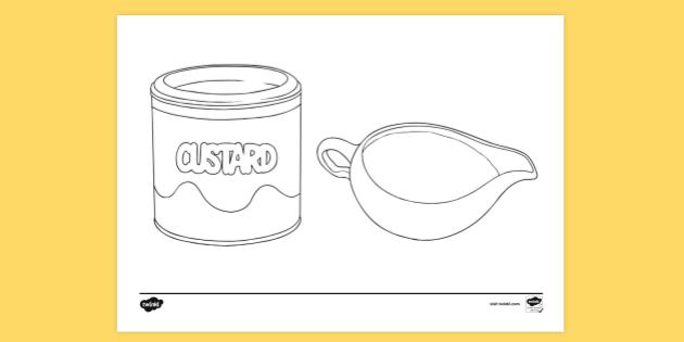 FREE! - Custard Colouring | Colouring Sheet (Teacher-Made)