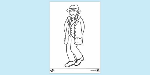 FREE! - Man Being Dragged Away Colouring | Colouring Sheets