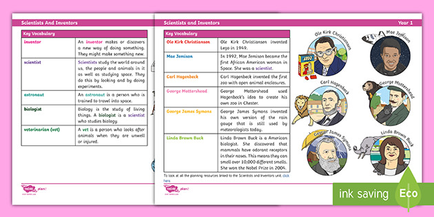 Science Knowledge Organiser: Scientists and Inventors Year 1