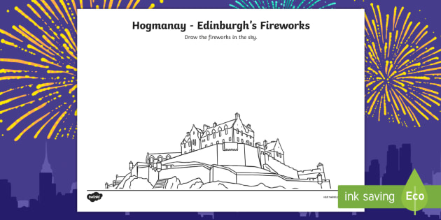 Hogmanay Edinburgh's Fireworks Art Worksheet / Worksheet