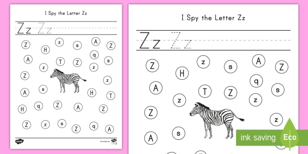 I Spy the Letter Zz Activity (teacher made)