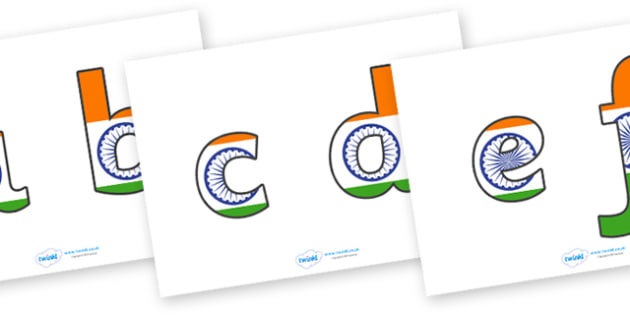 India Flag Display Lettering (Lowercase) (teacher made)