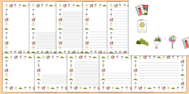 Get Well Soon Themed Page Borders (teacher made)