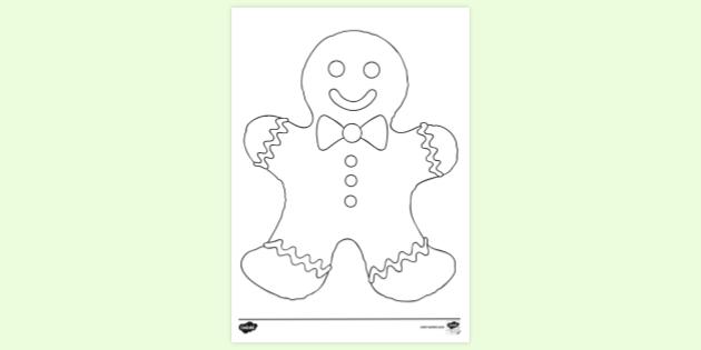 FREE! - Gingerbread Man Colouring Sheet - Twinkl