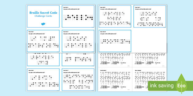 FREE! - Braille Secret Code Challenge Cards (teacher made)