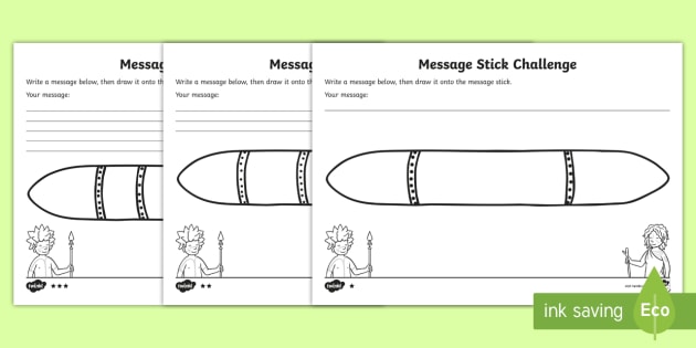 Indigenous Australian Message Stick Blank Differentiated Worksheet