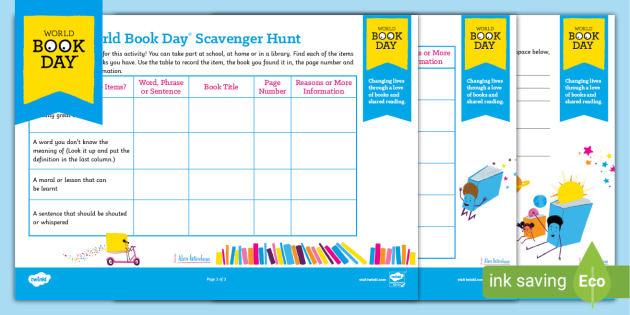 FREE! - World Book Day Scavenger Hunt LKS2 Ages 7-9 | Primary