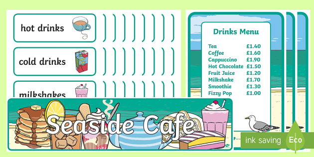 Seaside Cafe Role Play Pack - Cafe Role Play Pack