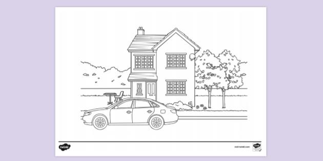 House Front Colouring Sheet | Colouring Sheets