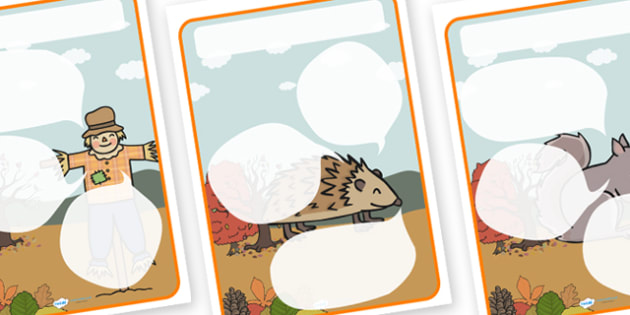 Autumn Themed Target Posters Speech Bubbles (teacher made)