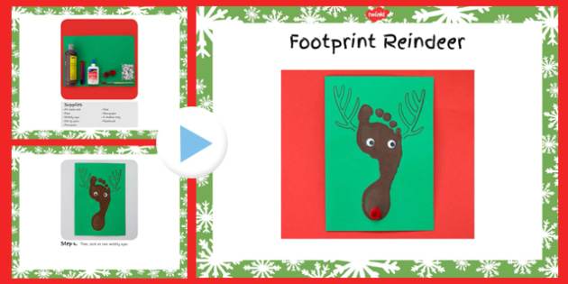Footprint Reindeer Craft Instructions PowerPoint